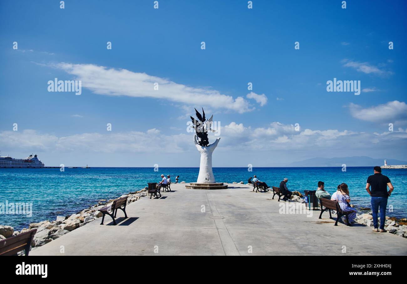 The Hand of Peace statue in Kusadasi, Turkey, Europe Stock Photo - Alamy