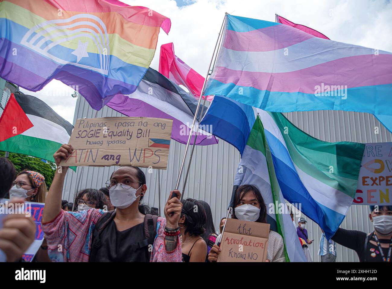 Bangkok, Thailand. 14th July, 2024. Participant hold placards expressing their opinions and ...