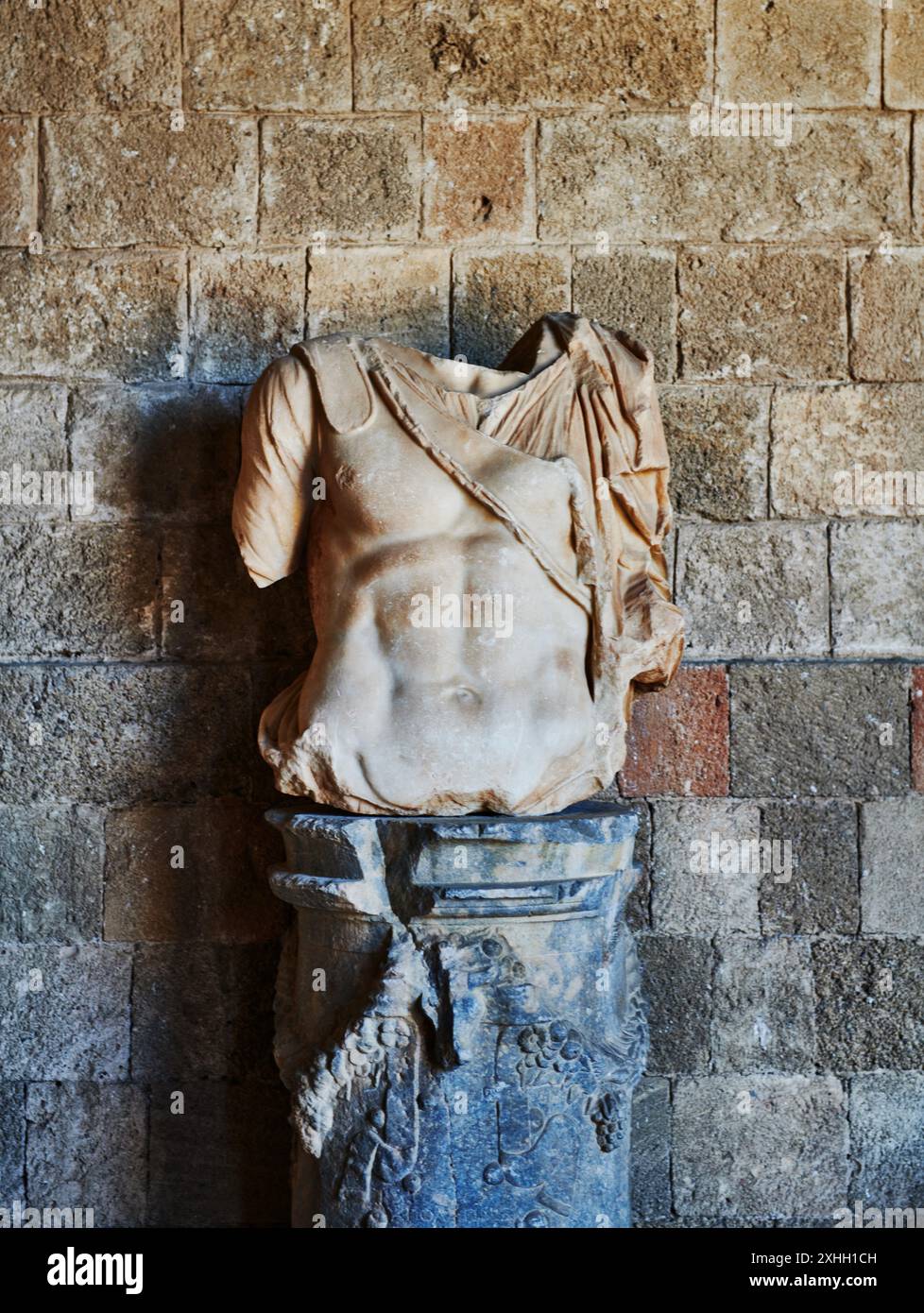Historical sculpture on display at the Archaeological Museum of Rhodes ...