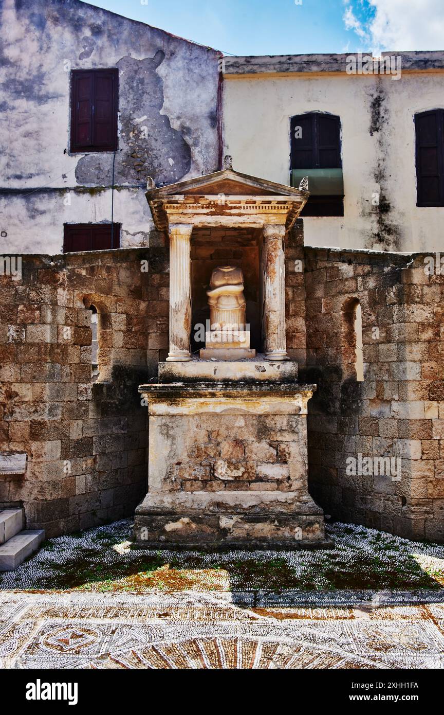 Historical sculpture on display at the Archaeological Museum of Rhodes ...