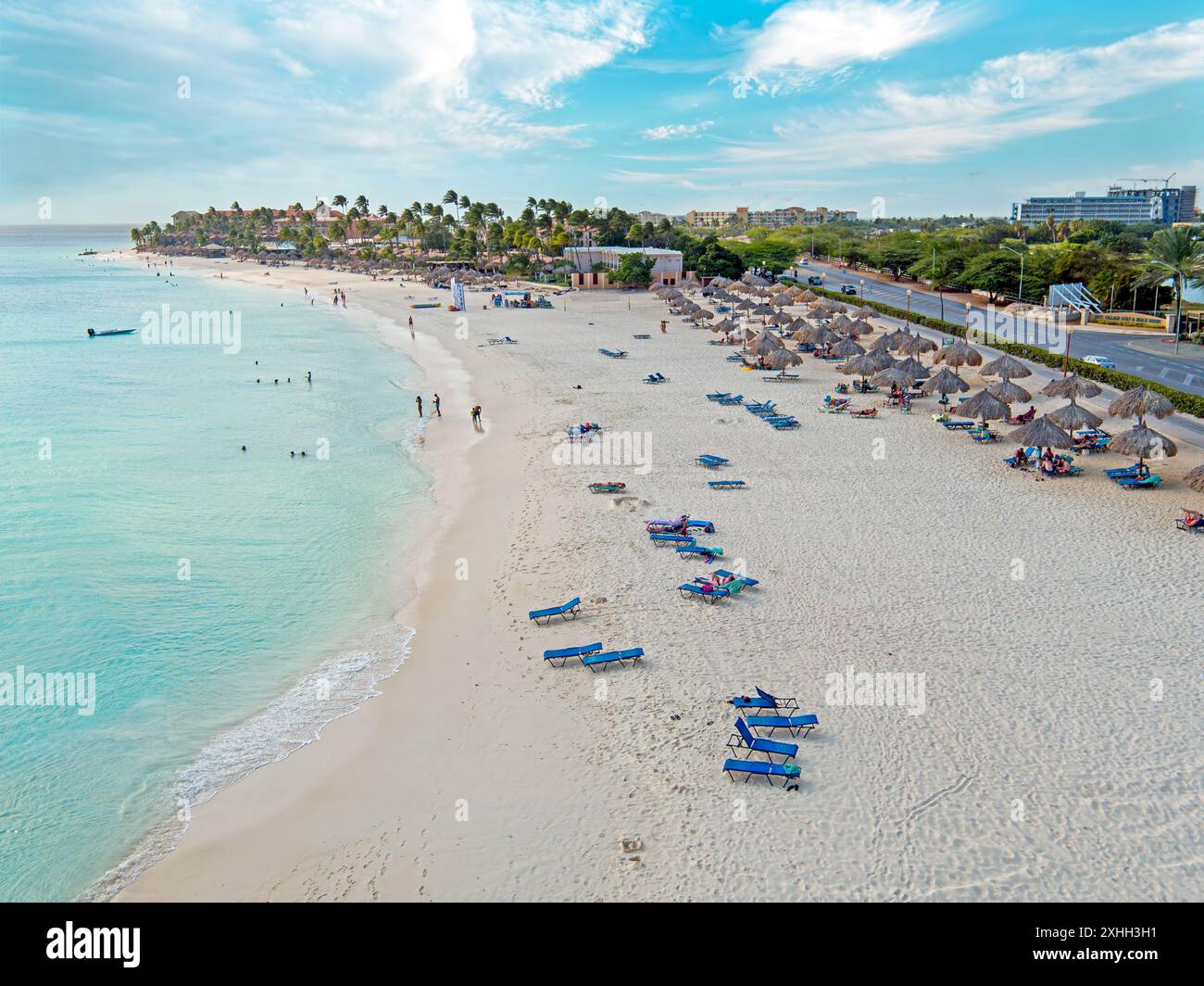 Aerial from Manchebo beach on Aruba island in the Caribbean Stock Photo ...