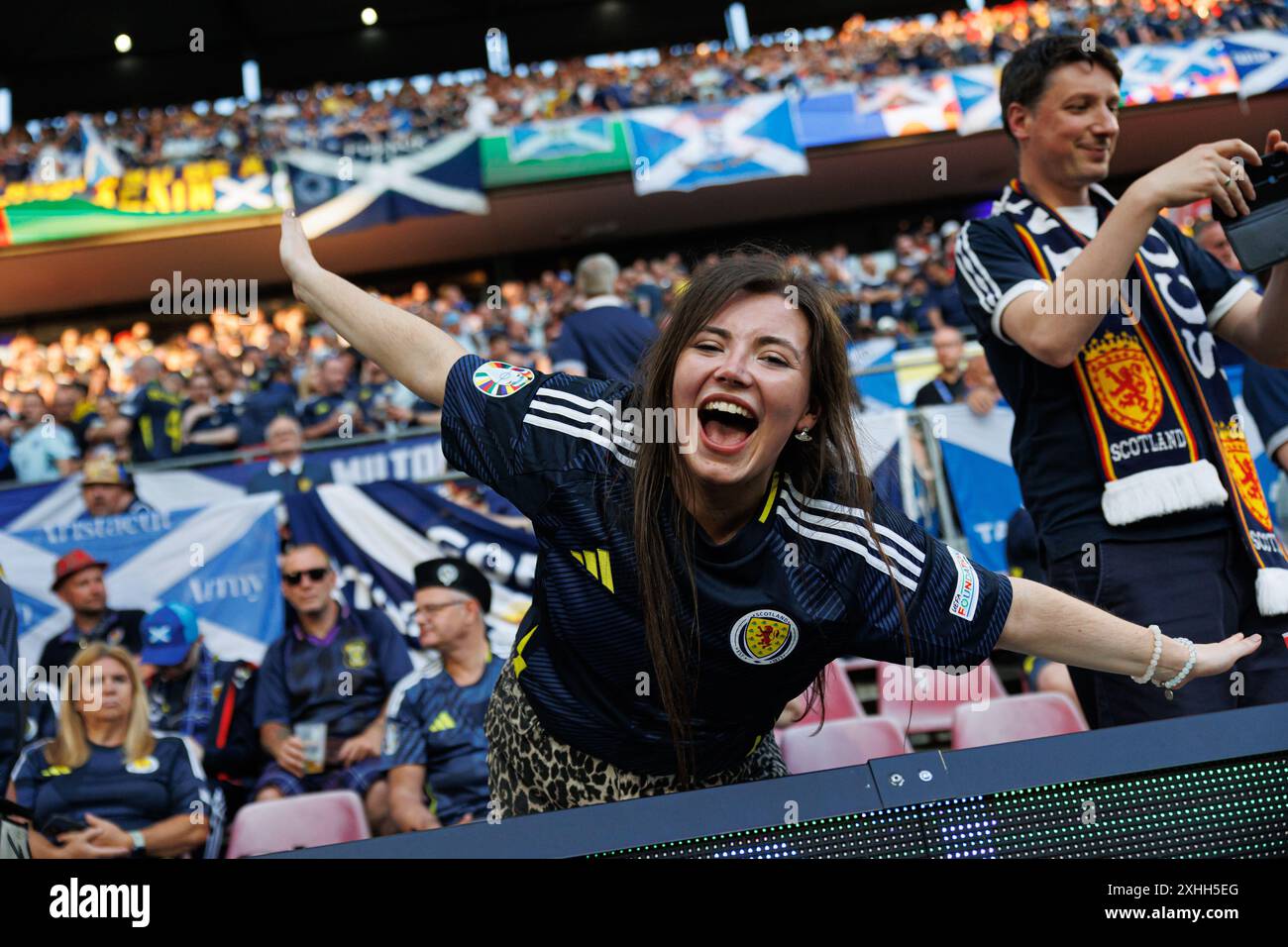 Cologne, Germany - 06 19 2024: Fan of Scotland seen during UEFA Euro 2024 game between national ...