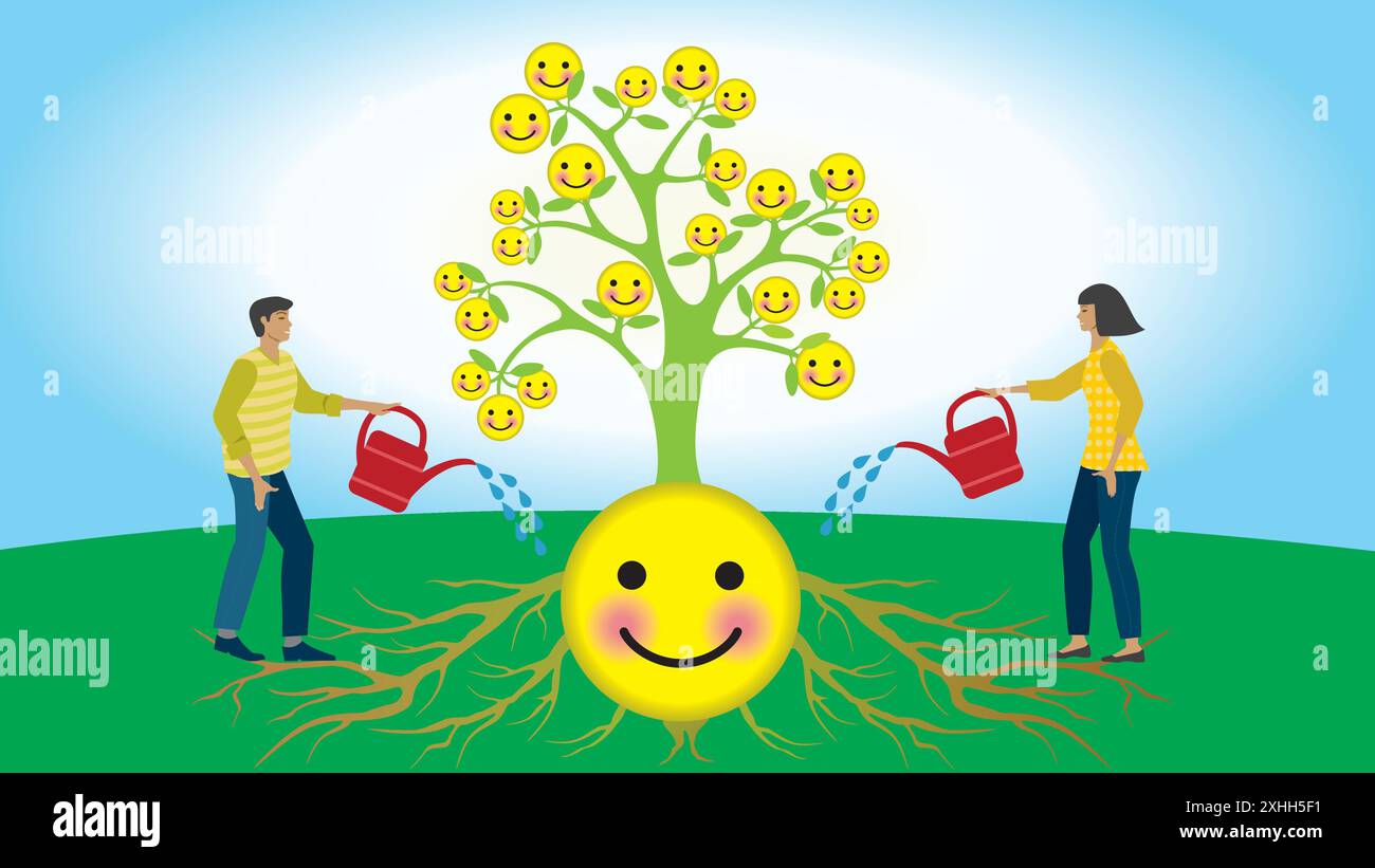 Joy wellbeing Stock Vector Images - Alamy