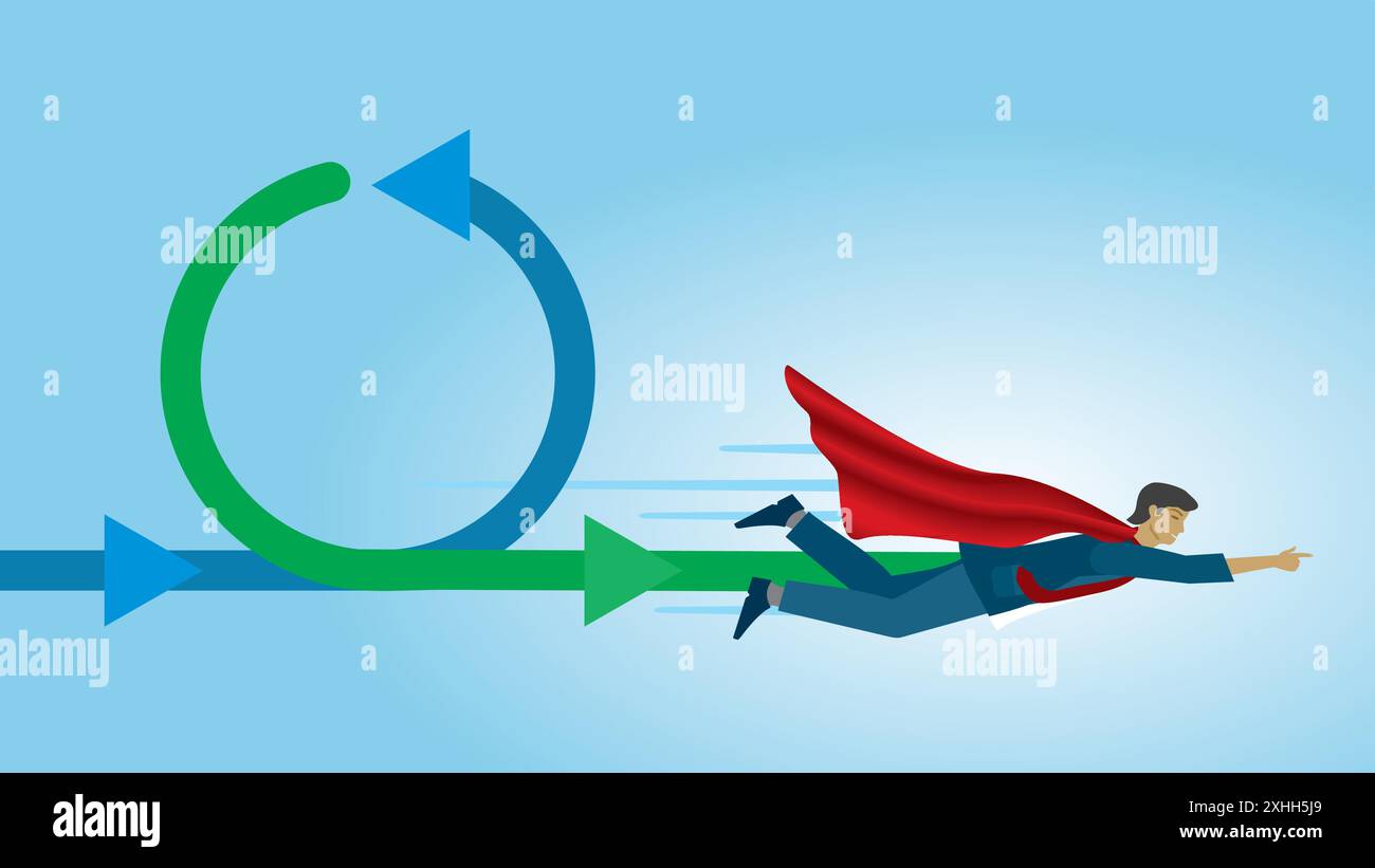 Superhero try again. Dimension 16:9. Vector illustration Stock Vector ...