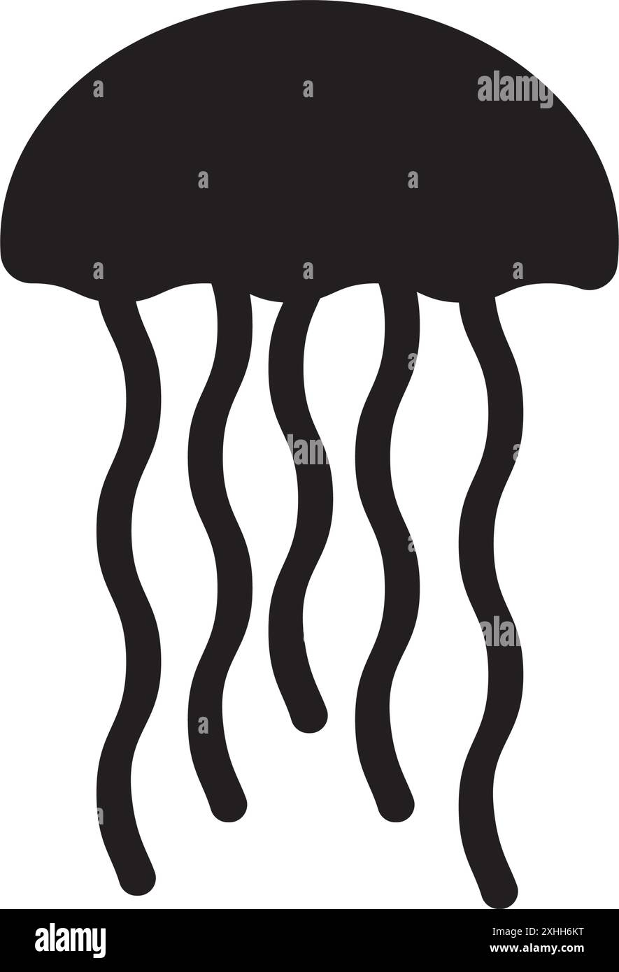 Glowing jellyfish illustration vector Black and White Stock Photos ...