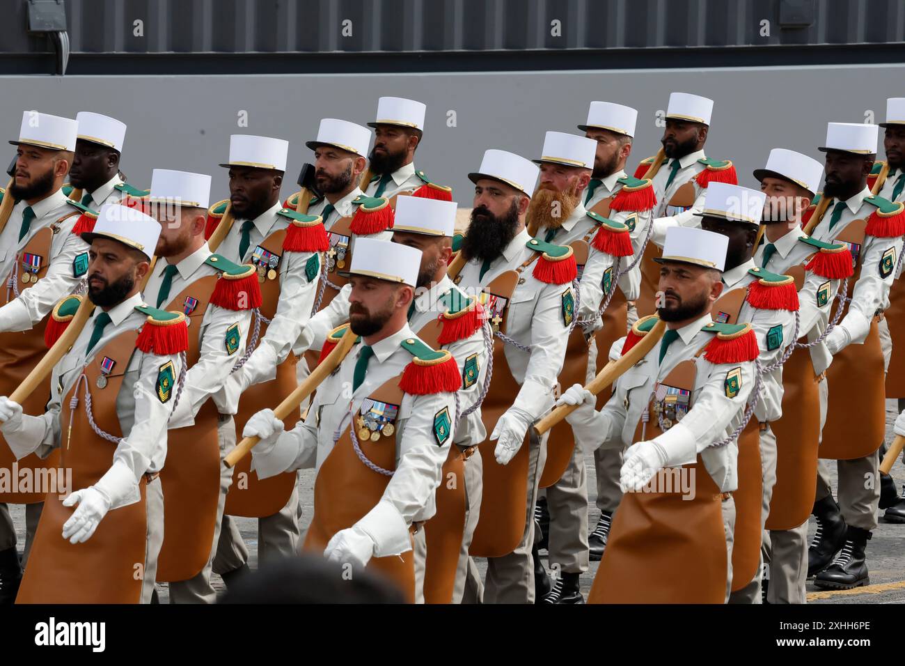 Paris, France. 14th July, 2024. Participants attend the annual Bastille ...