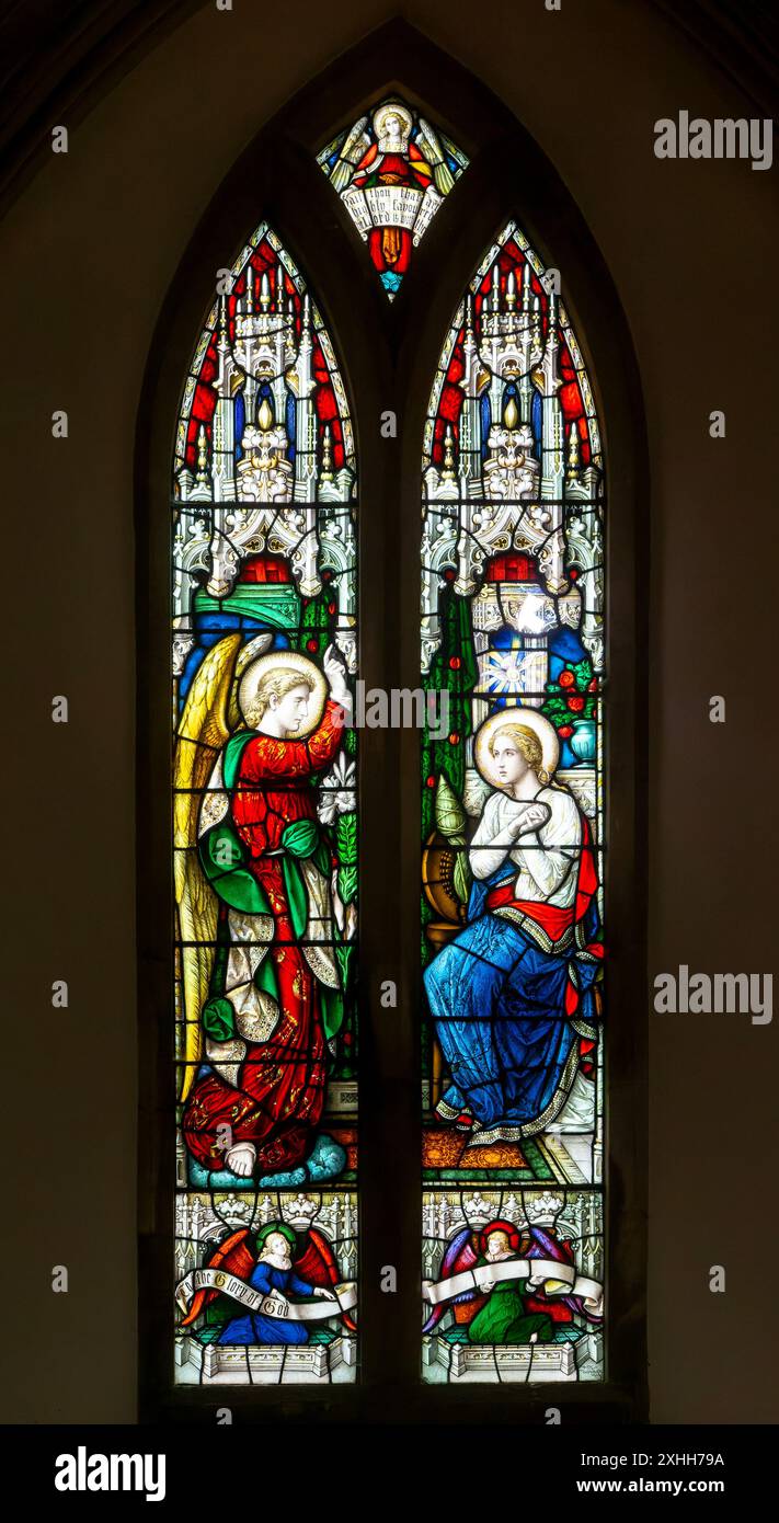 Stained glass window of Annunciation by H T Bosdet 1912, Church of ...