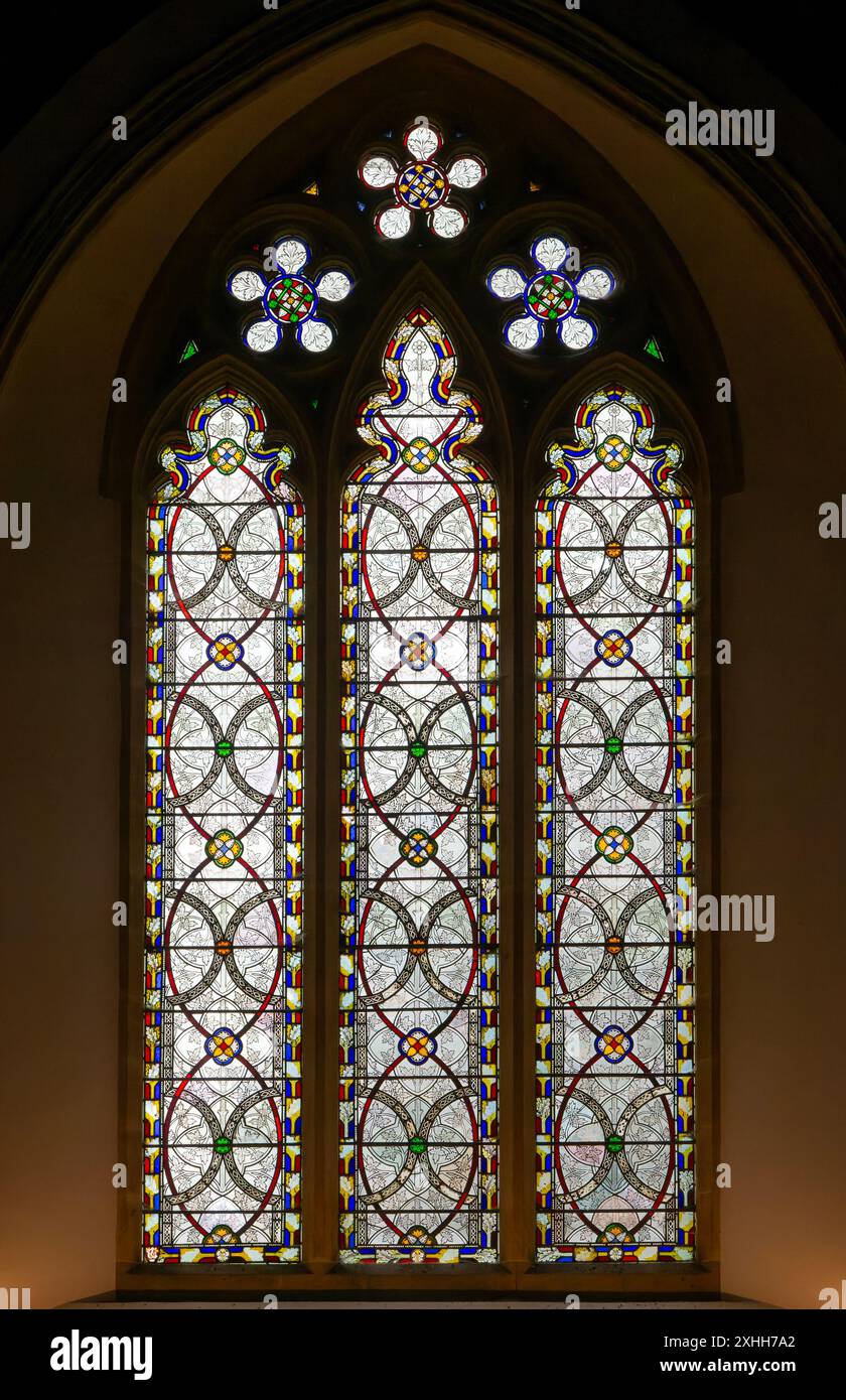 Stained glass window of Grisaille geometric patterns by William Wailes ...