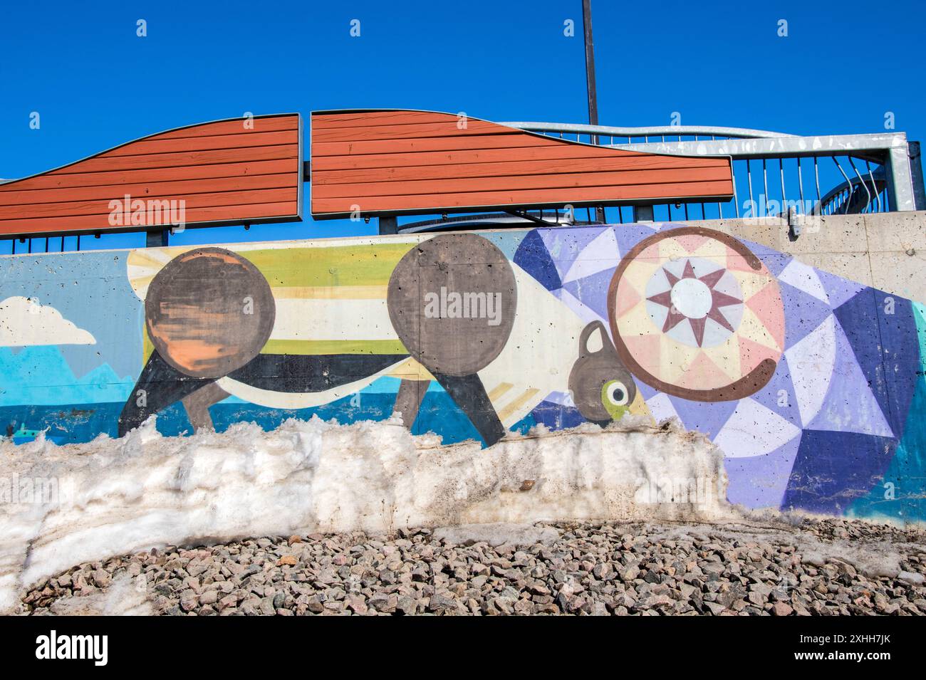 Teddy bear mural under the theme of "Come Together" at Qikiqtani ...