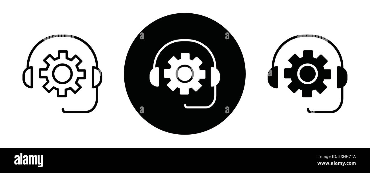 After sales support icon Black line art vector in black and white ...