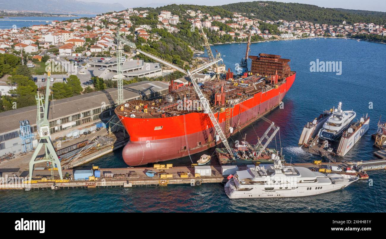 Trogir/Split/Rijeka, Croatia: Aerial view of Russian chemical/oil ...