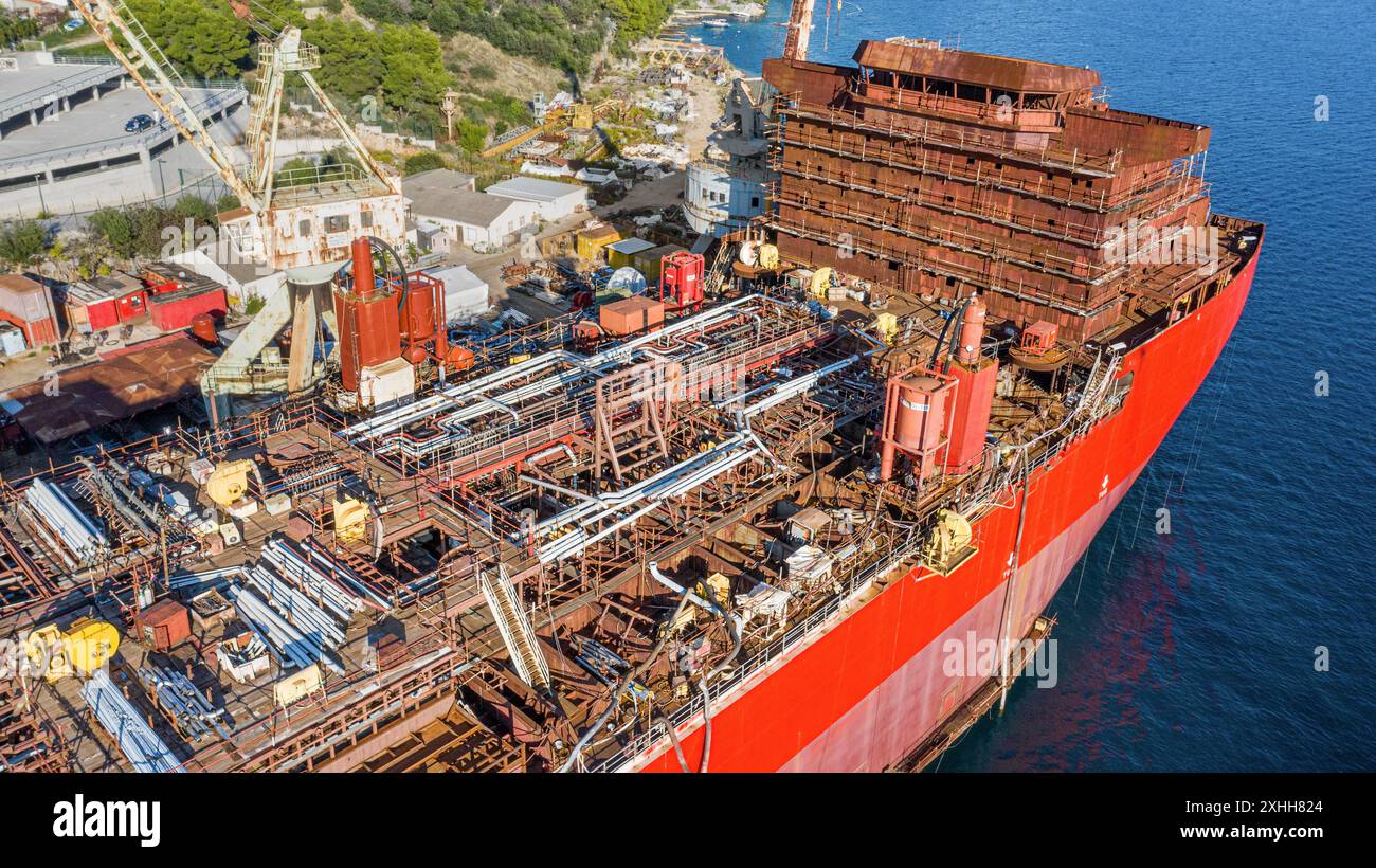 Trogir/Split/Rijeka, Croatia: Aerial view of Russian chemical/oil ...