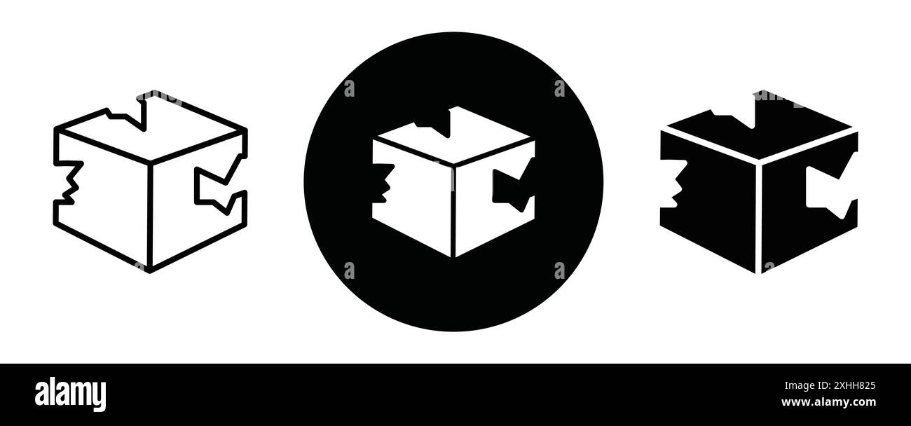 Cardboard shipping box damaged Stock Vector Images - Alamy