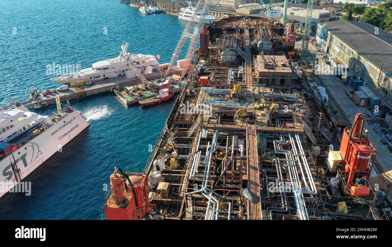 Trogir/Split/Rijeka, Croatia: Aerial view of Russian chemical/oil ...