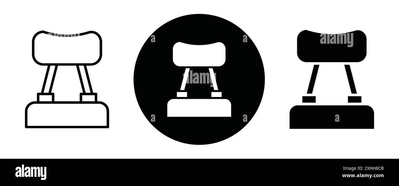 Car headrest icon Black line art vector in black and white outline set ...