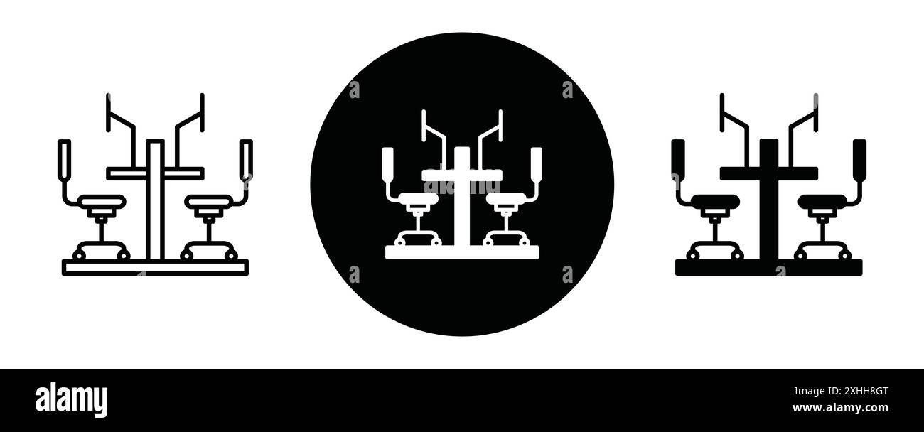 Cubicle icon Black line art vector in black and white outline set ...