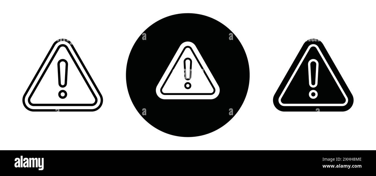 Disclaimer icon Black line art vector in black and white outline set ...