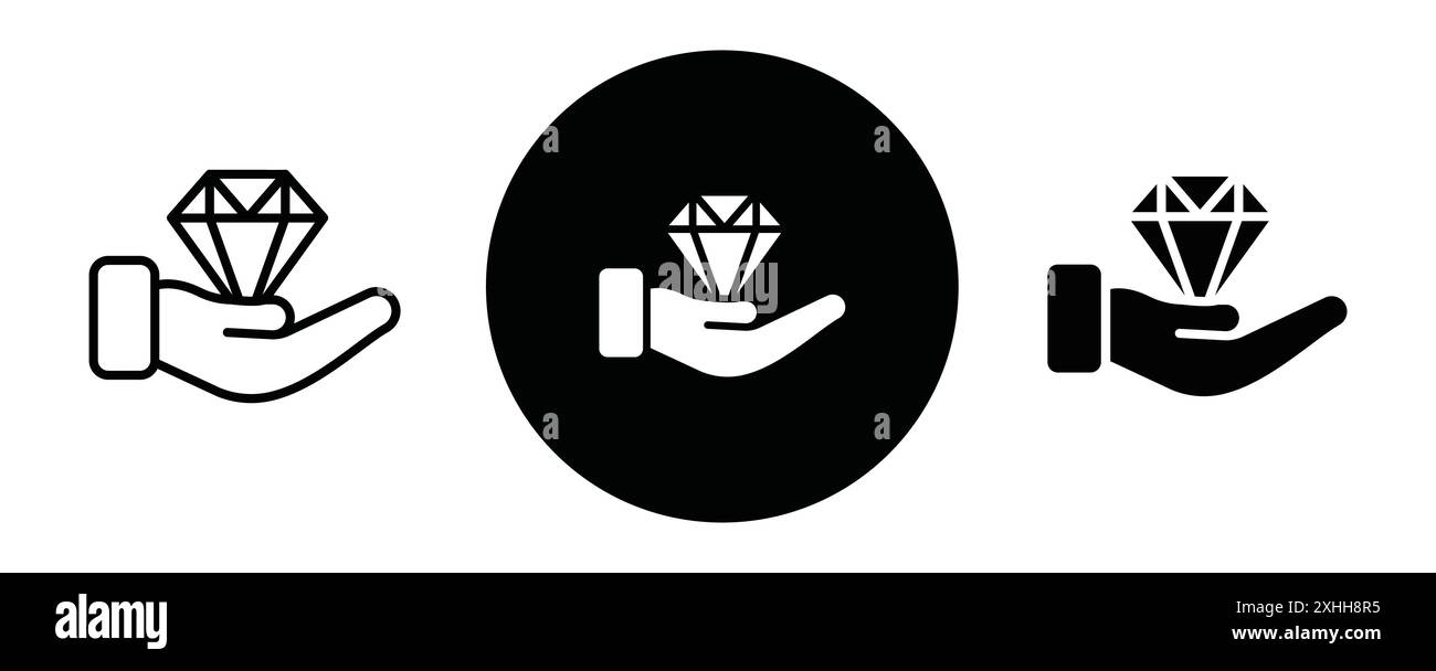 Exclusive service icon Black line art vector in black and white outline ...