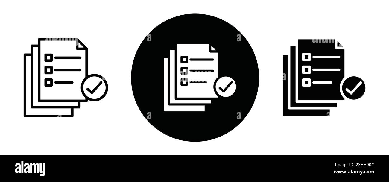 Compliance icon Black line art vector in black and white outline set ...