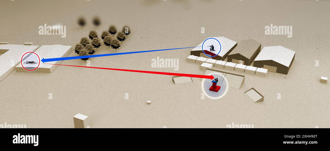 The shooter's location: 3d map of Donald Trump's assassination attempt ...