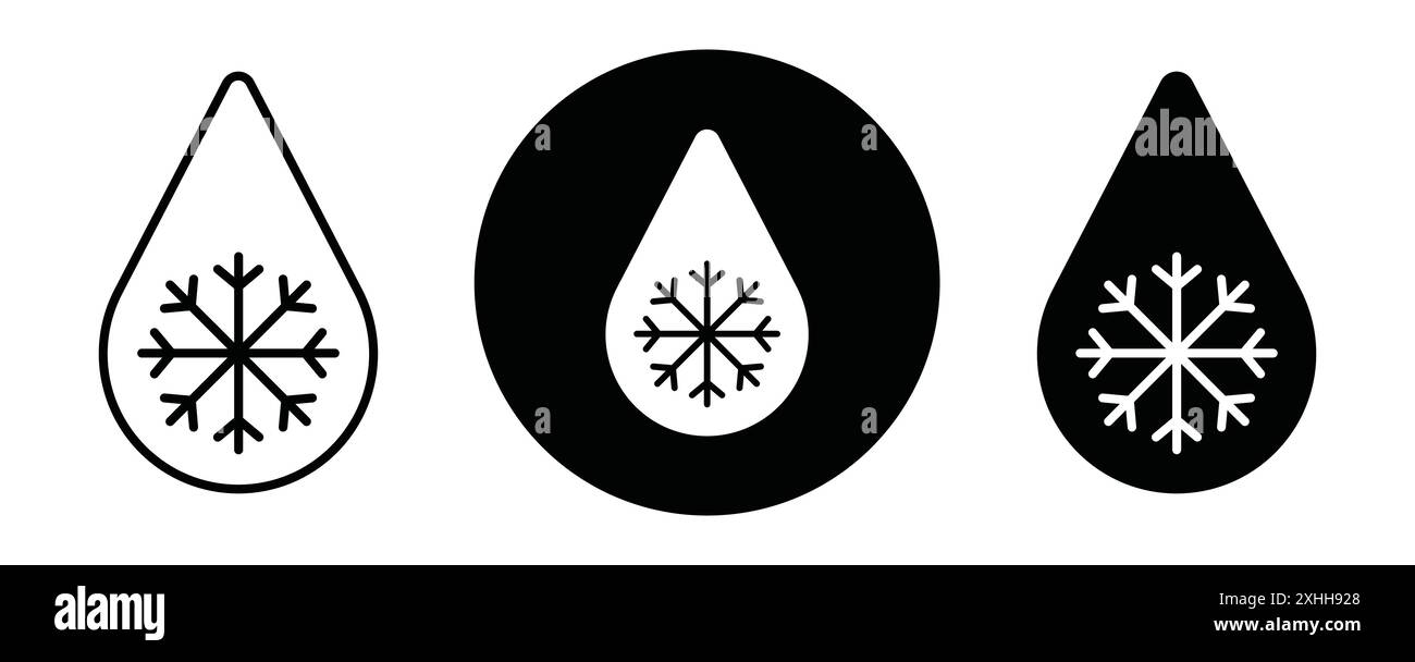 Defrost icon Black line art vector in black and white outline set ...