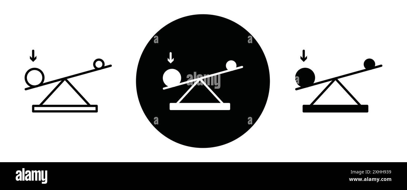 Leverage icon Black line art vector in black and white outline set ...