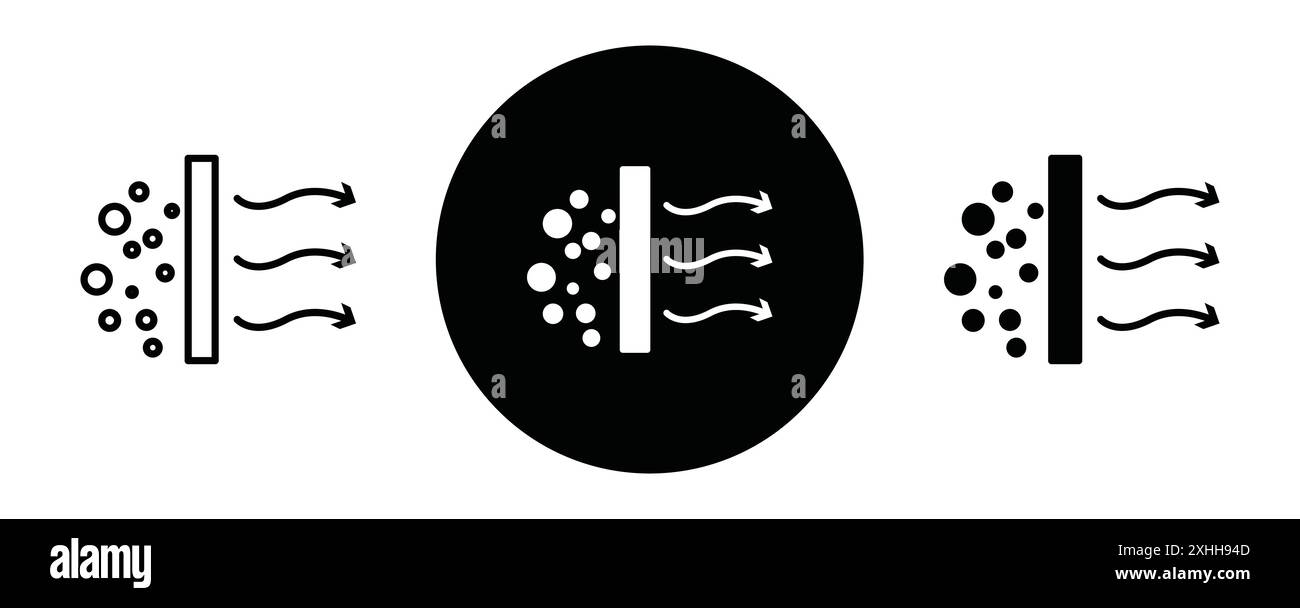 Filtration air icon Black line art vector in black and white outline ...