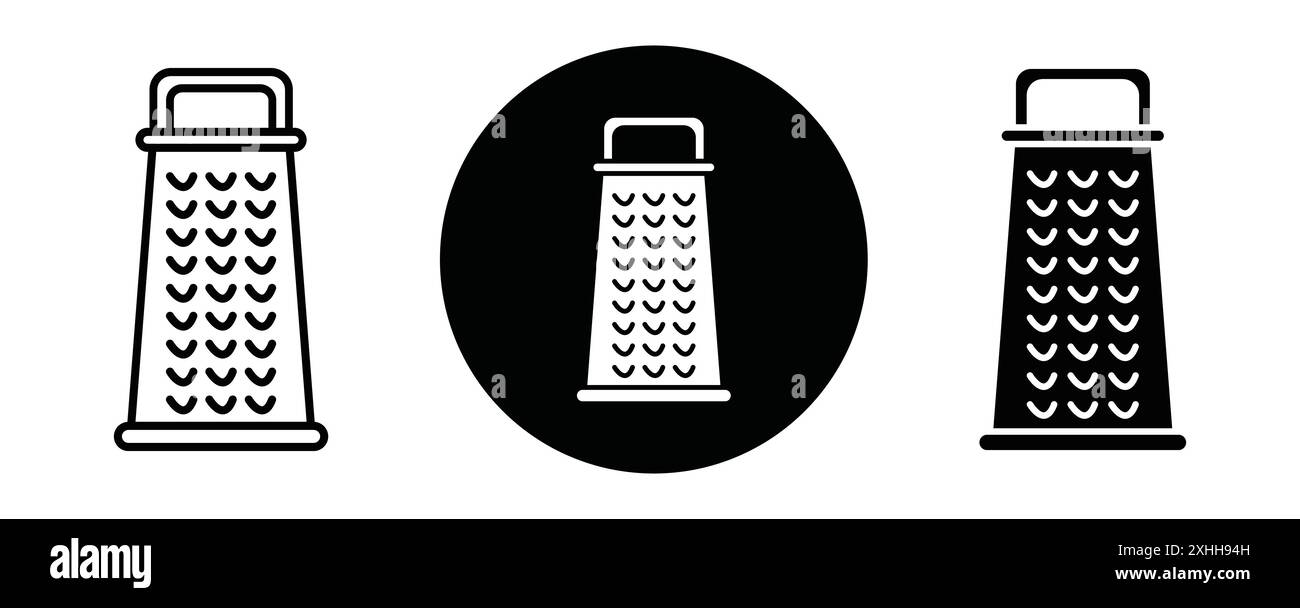Grater icon Black line art vector in black and white outline set ...