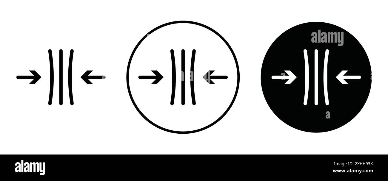 Elastic icon Black line art vector in black and white outline set ...