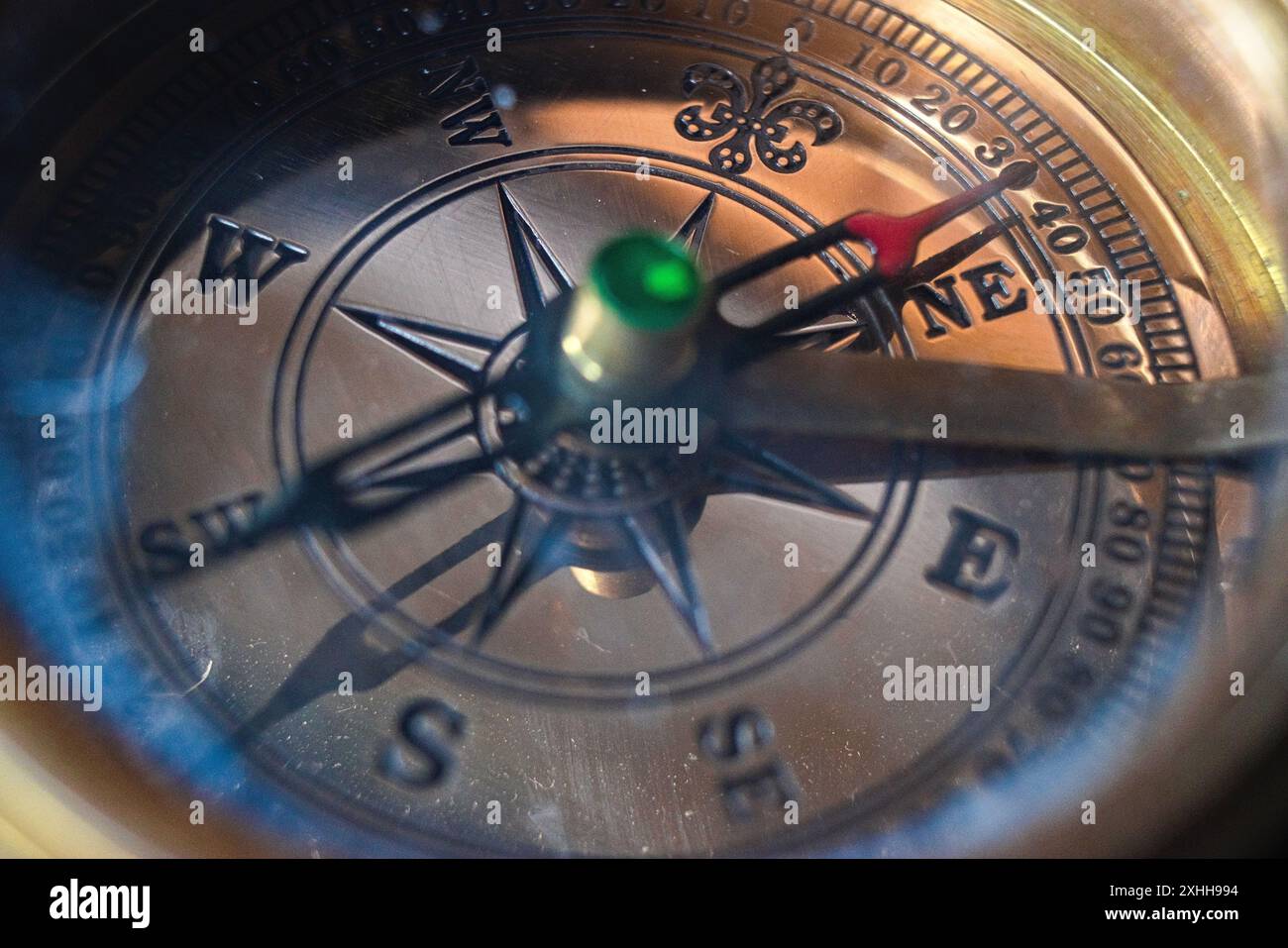 A macro photo of a compass face Stock Photo - Alamy