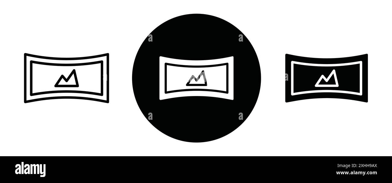 Immersive icon Black line art vector in black and white outline set ...