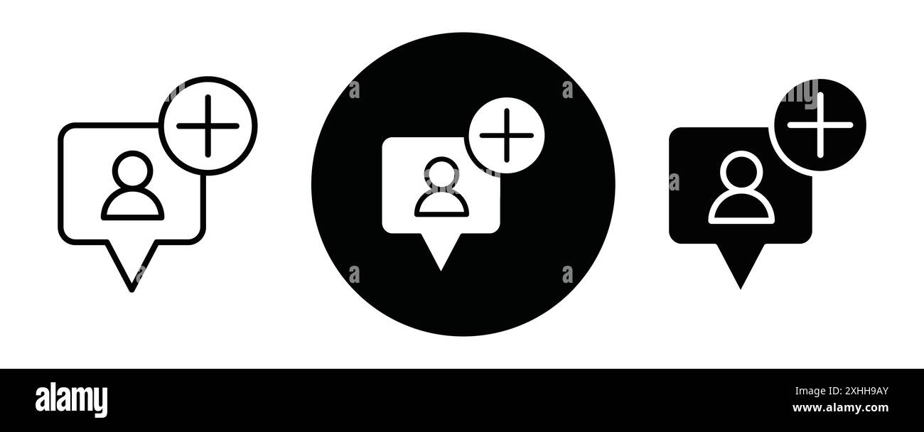 Follower icon Black line art vector in black and white outline set ...