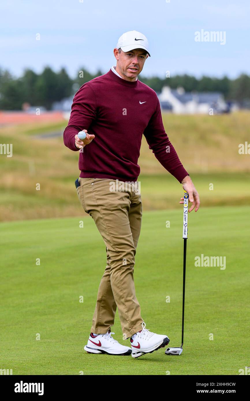Rory McIlroy on the 5th hole during day four of the Genesis Scottish Open 2024 at The ...