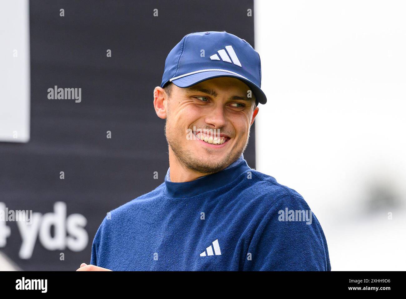 Ludvig Aberg on the 1st hole during day four of the Genesis Scottish Open 2024 at The ...