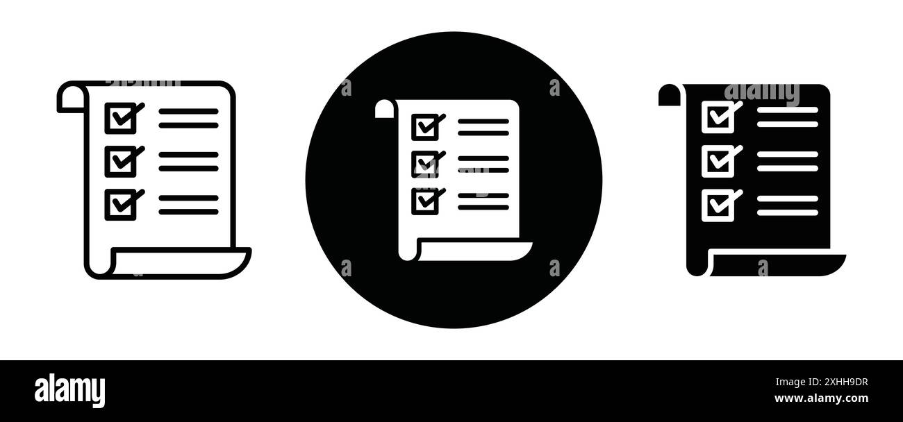 General Terms Icon Black line art vector in black and white outline set ...