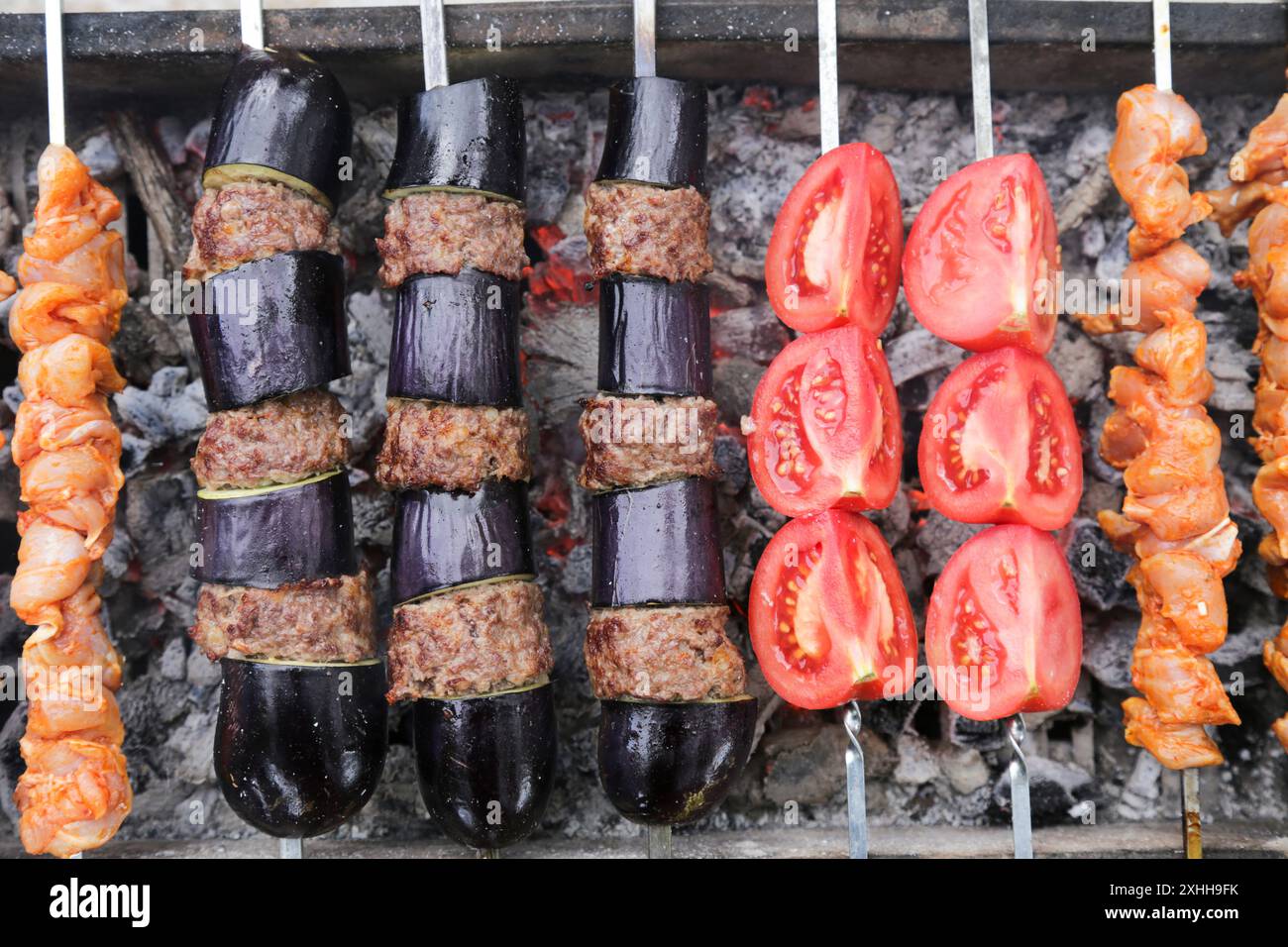 Kebab over coal fire hi-res stock photography and images - Alamy