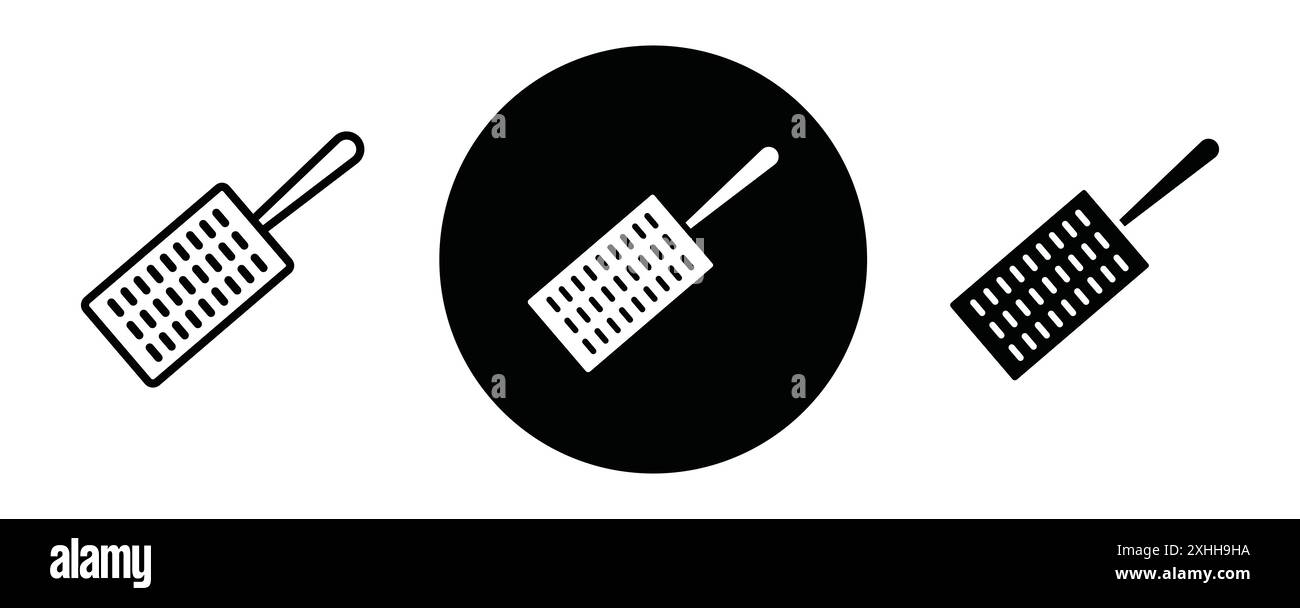 Hand grater icon Black line art vector in black and white outline set ...