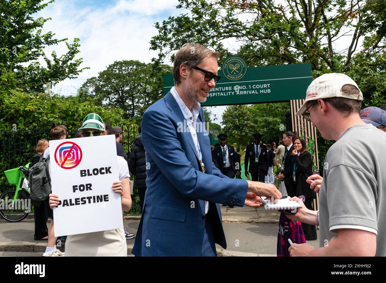 London, UK. 14 July 2024. Climate activists Fossil Free London rally ...