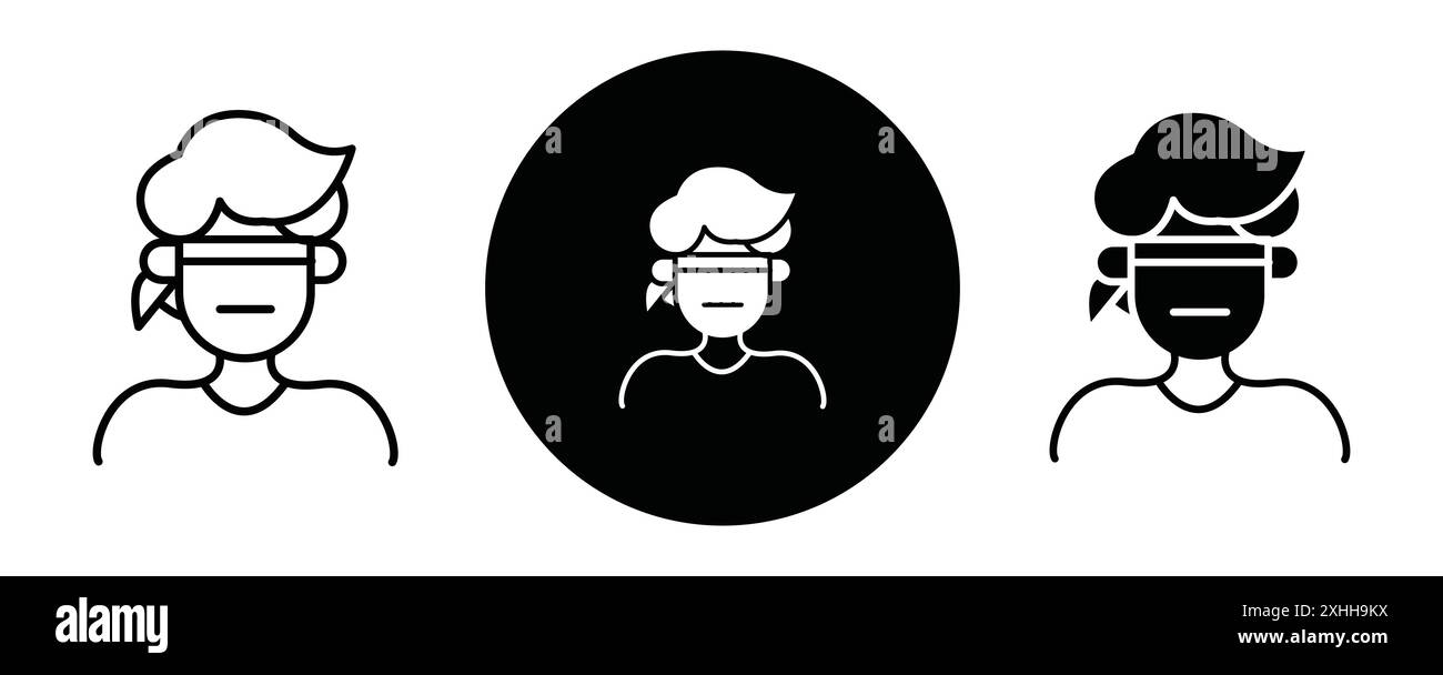 Ignore icon Black line art vector in black and white outline set ...