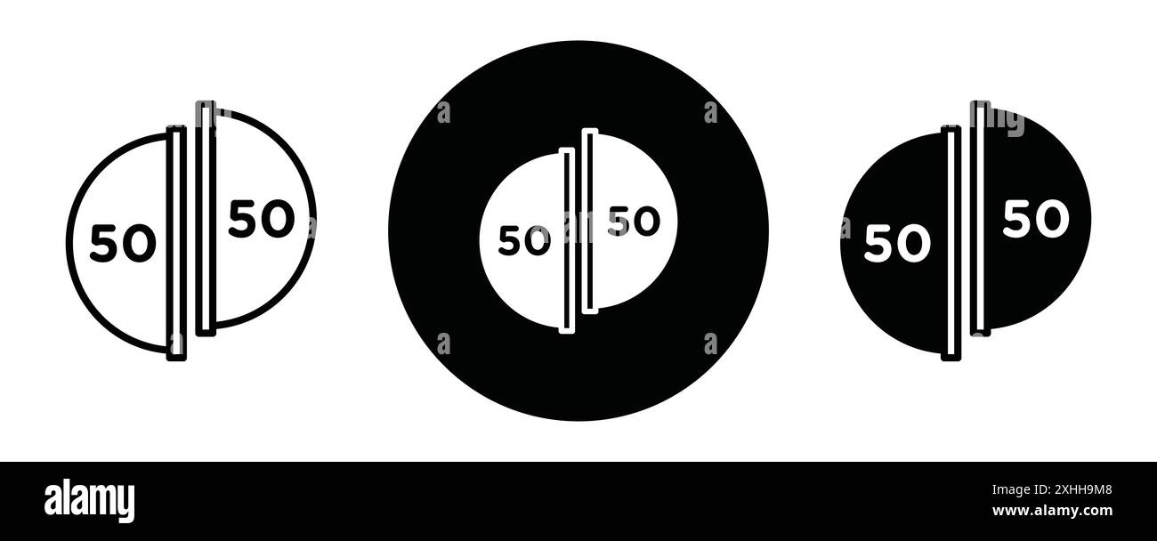 Ratio icon Black line art vector in black and white outline set ...