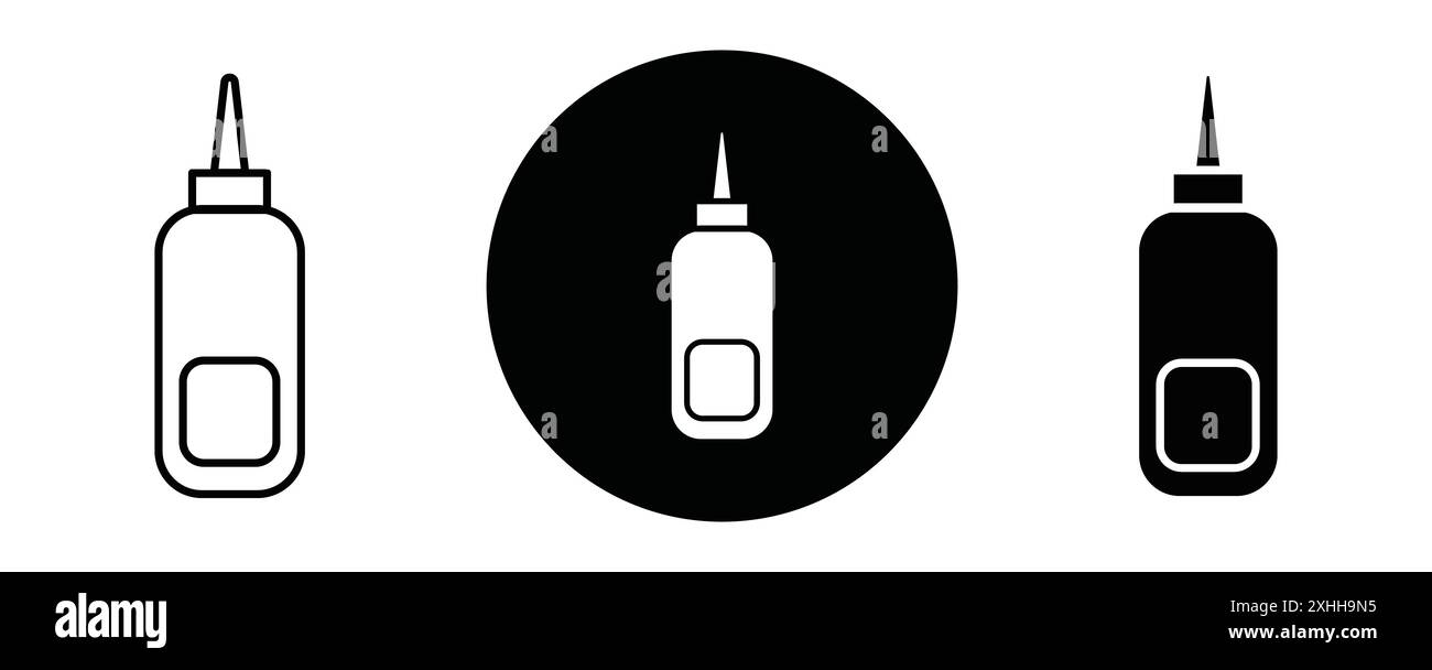 Ketchup icon Black line art vector in black and white outline set ...