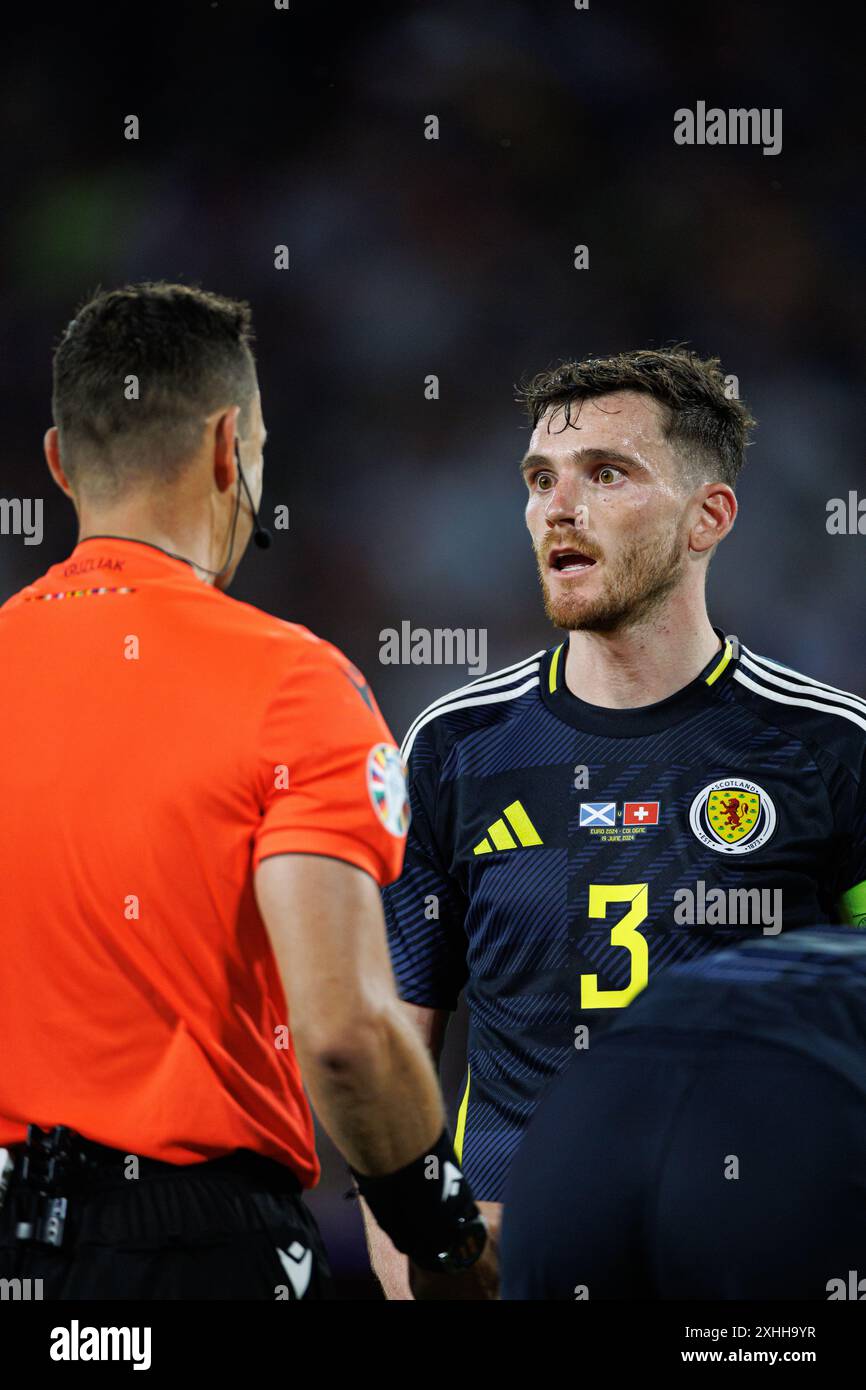 Cologne, Germany - 06 19 2024: Andy Robertson seen during UEFA Euro ... Cologne, Germany - 06 19 2024: Andy Robertson seen during UEFA Euro ...