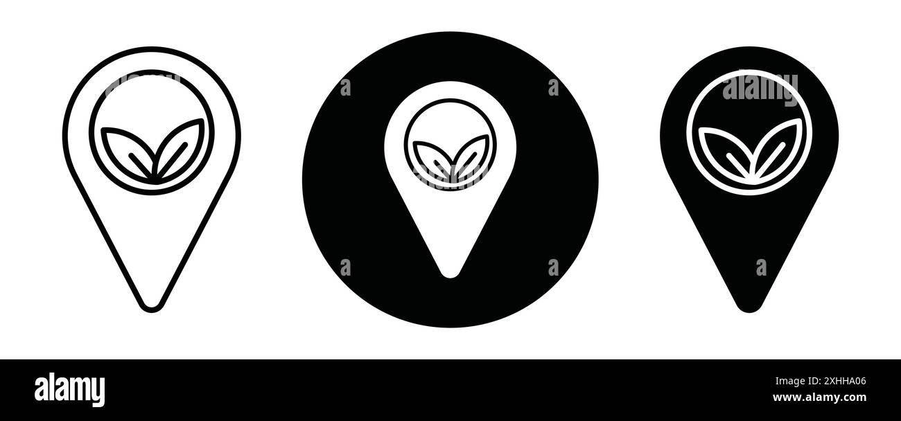 Locally grown icon Black line art vector in black and white outline set ...