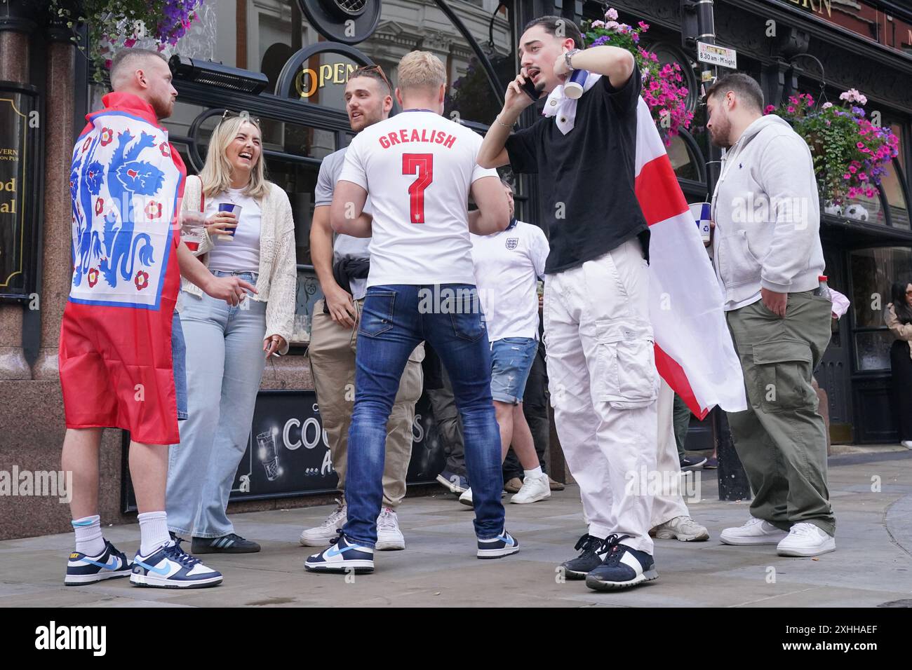 England fans outside St James Tavern, in central London, ahead of the ...
