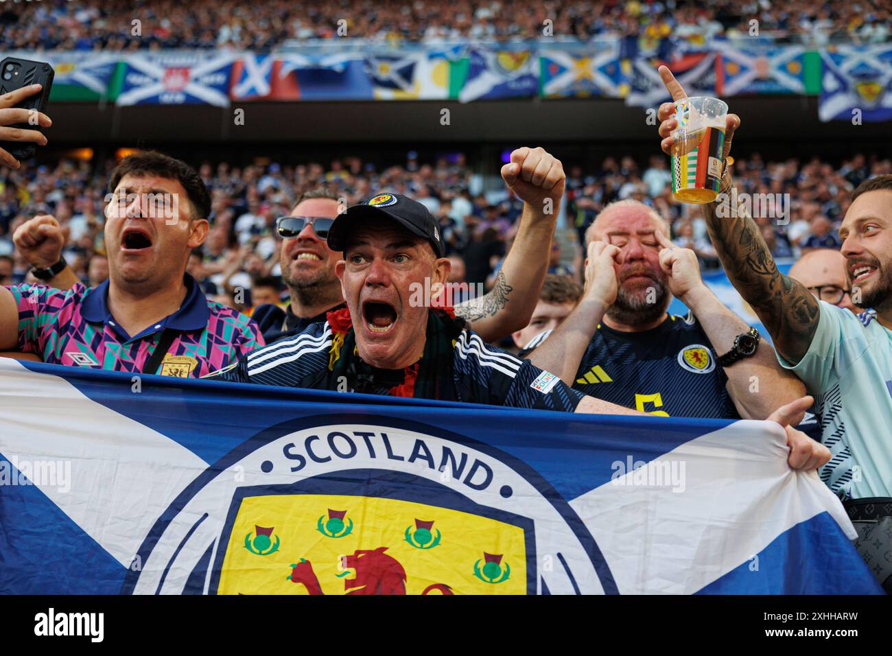 Cologne, Germany - 06 19 2024: Fans of Scotland seen during UEFA Euro ...