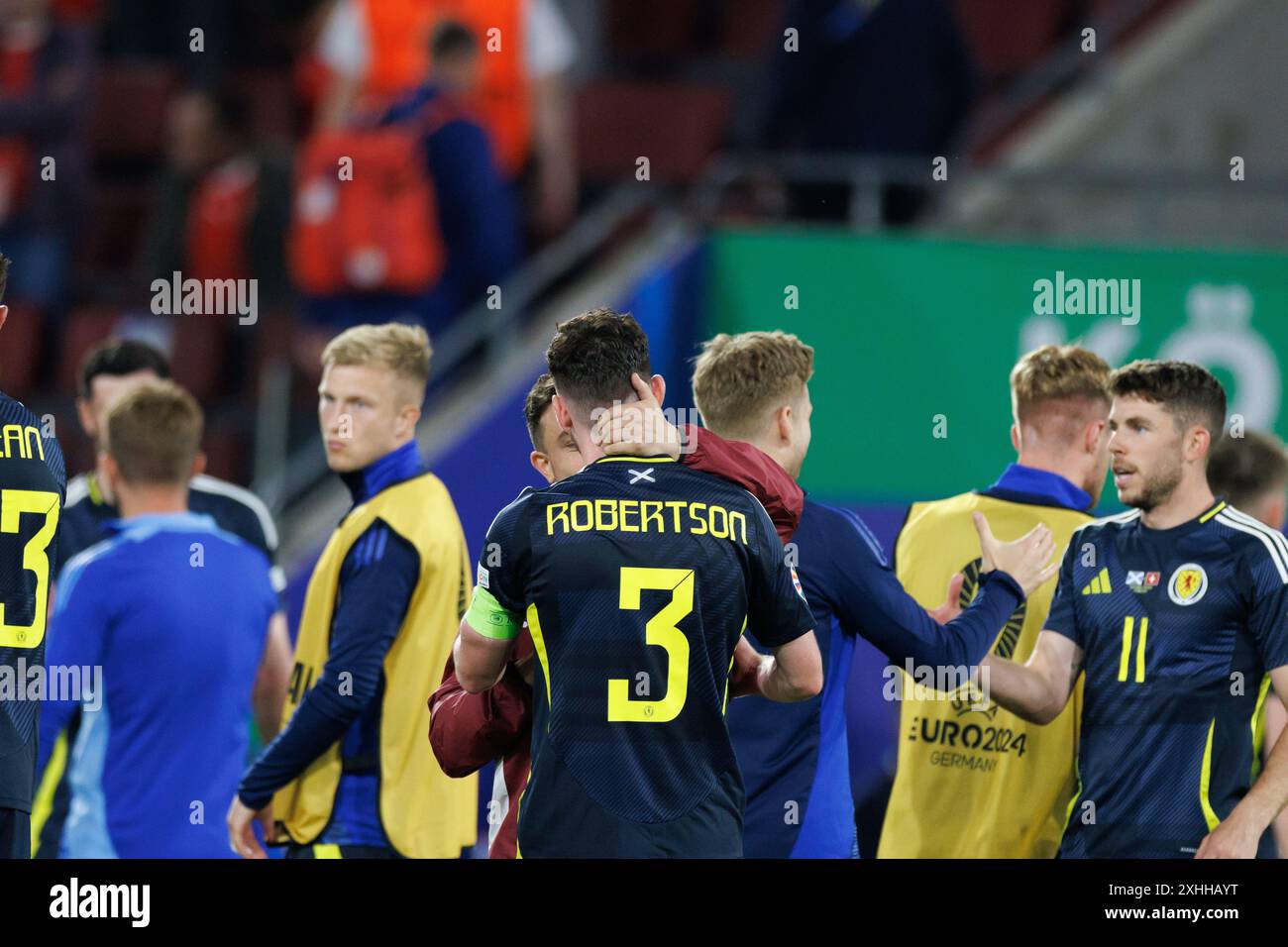 Xherdan Shaqiri, Andy Robertson seen during UEFA Euro 2024 game between ...