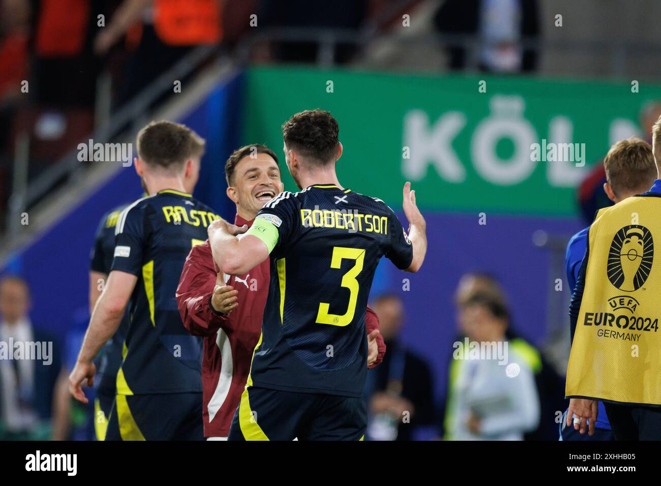 Xherdan Shaqiri, Andy Robertson seen during UEFA Euro 2024 game between ...