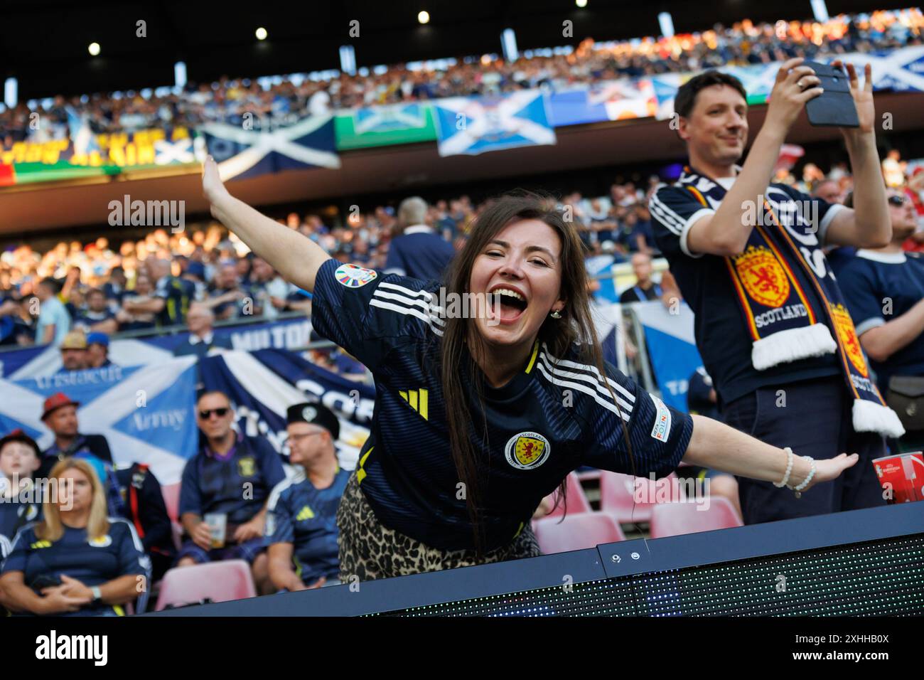 Fan of Scotland seen during UEFA Euro 2024 game between national teams ...