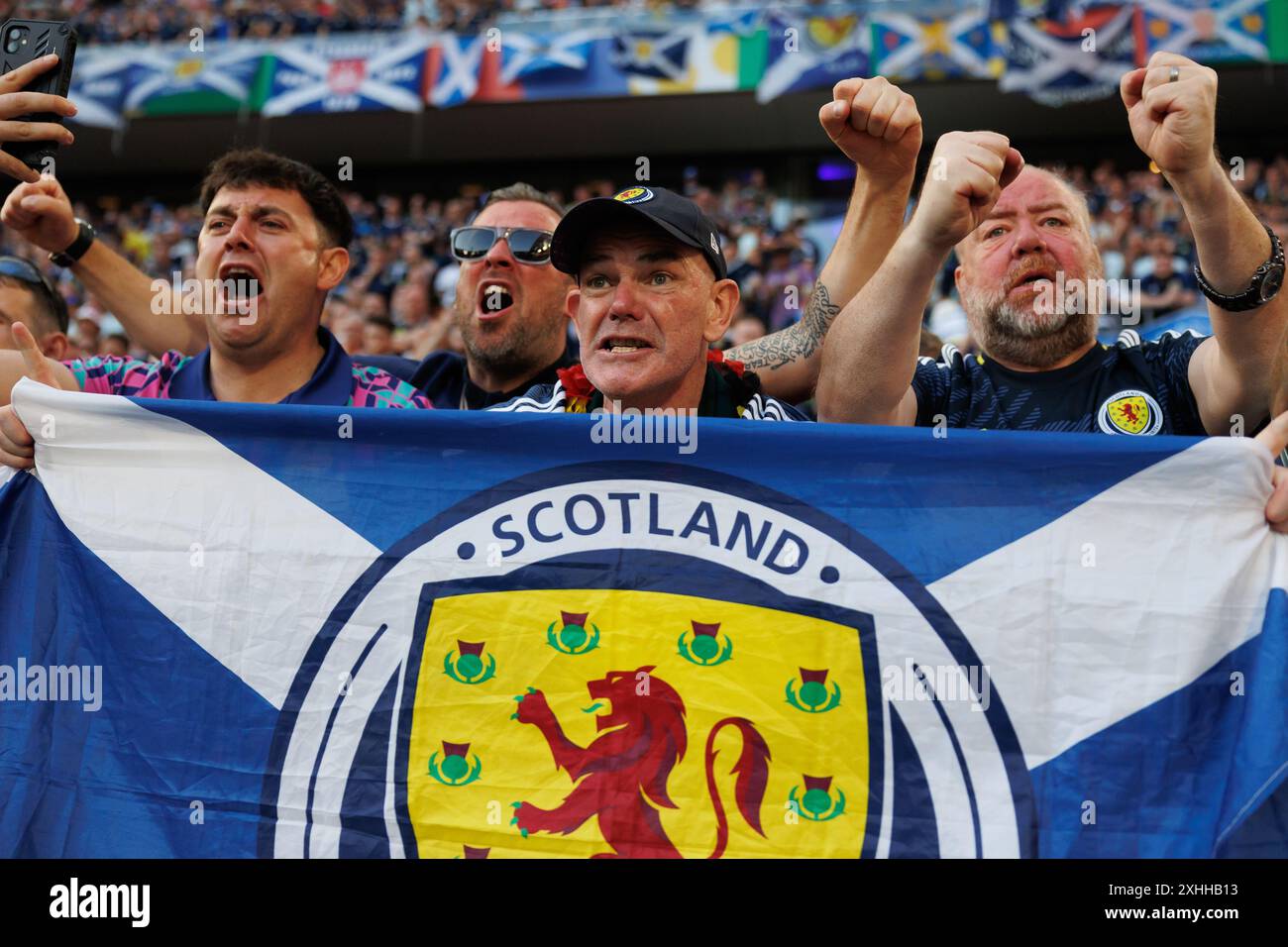 Scottish fans seen during UEFA Euro 2024 game between national teams of ...
