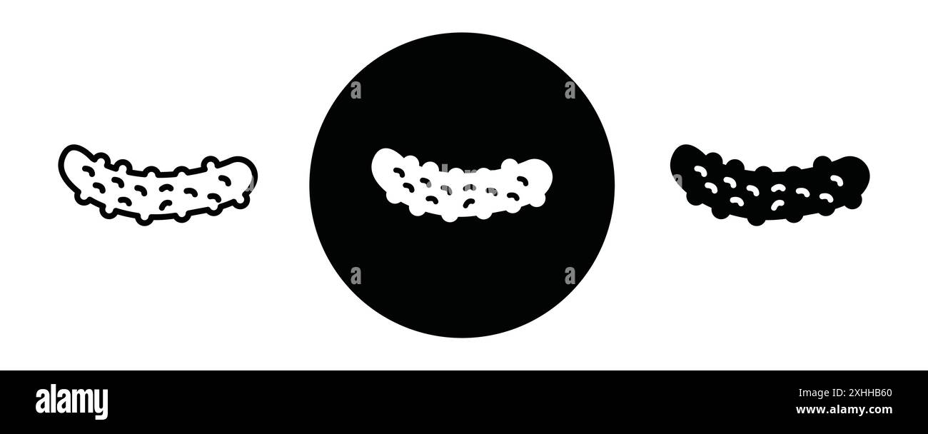 Sea cucumber icon Black line art vector in black and white outline set ...